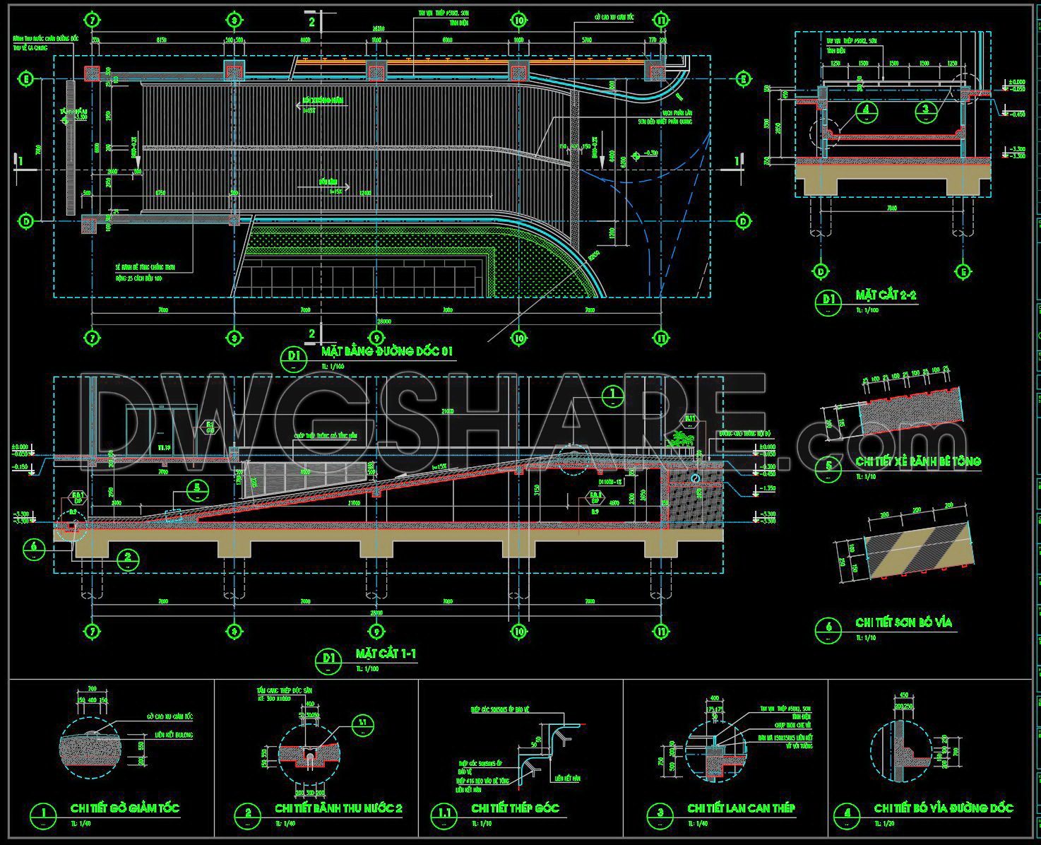 548. Download Free CAD Details of Ramp and Structural Construction (2 ...