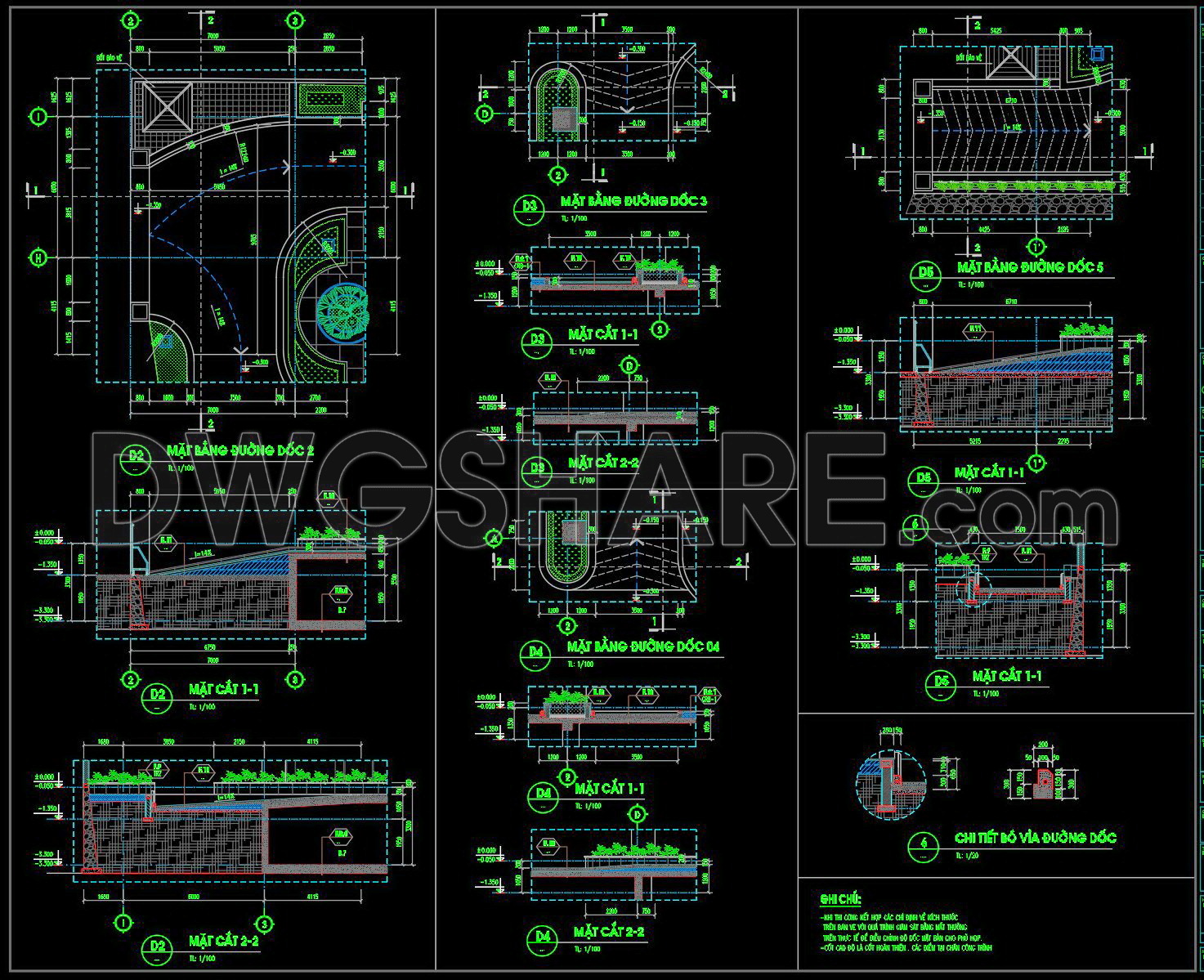 548. Download Free CAD Details of Ramp and Structural Construction