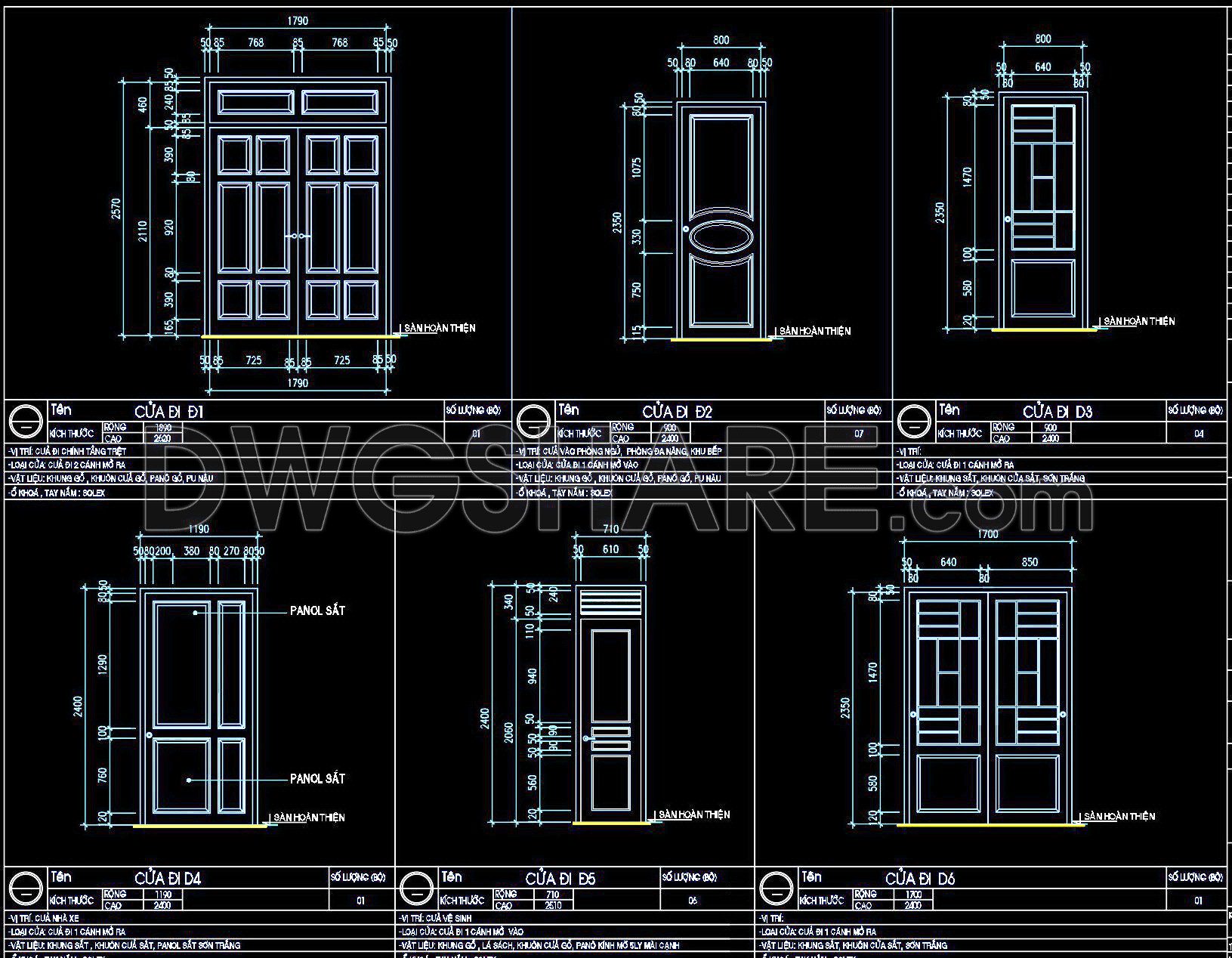 702. Free Detailed CAD Drawings Of Doors, Windows For Download (1 ...