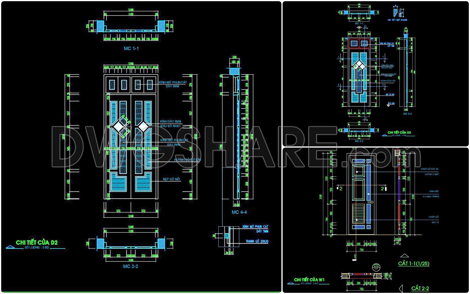 705. Download Free DWG CAD Details of Doors and Windows (1) - Free Cad ...