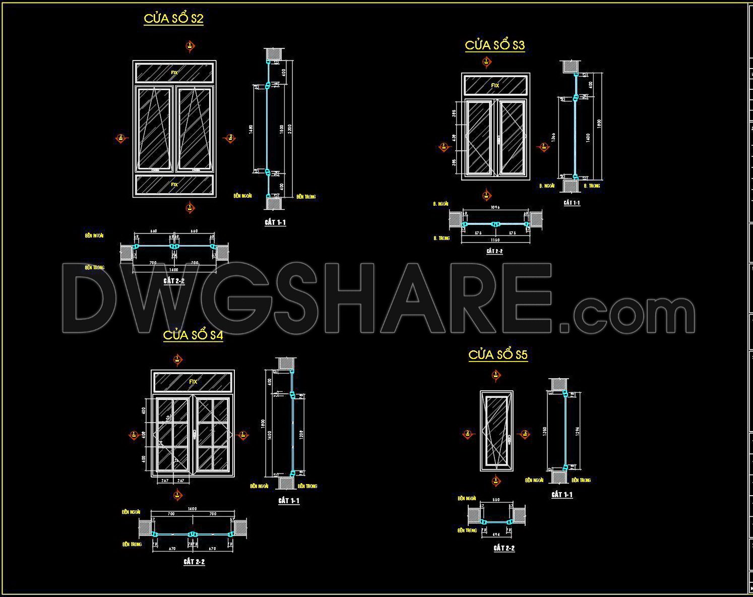707. Free Detailed CAD Drawings Of Doors, Windows For Download