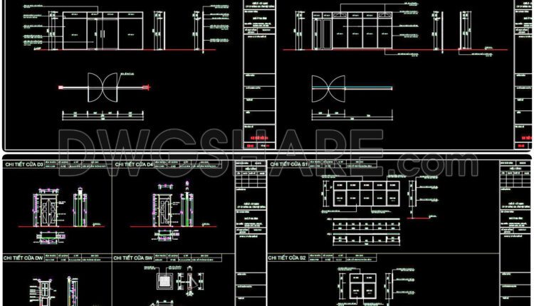 714. Download Free DWG CAD Details of Doors and Windows (2) - Free Cad ...
