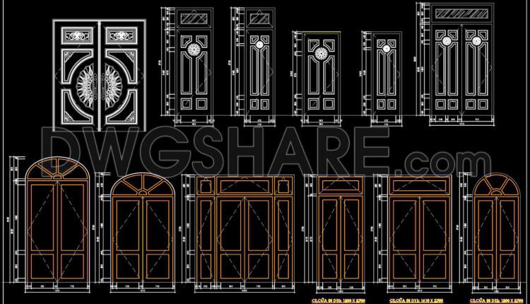 765. Free Download Detailed CAD Drawings of Neoclassical Door Designs ...