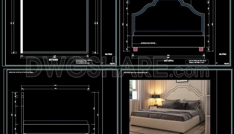 78. Free Download CAD Bed Design Drawings – Bedroom Furniture Plans (1 ...