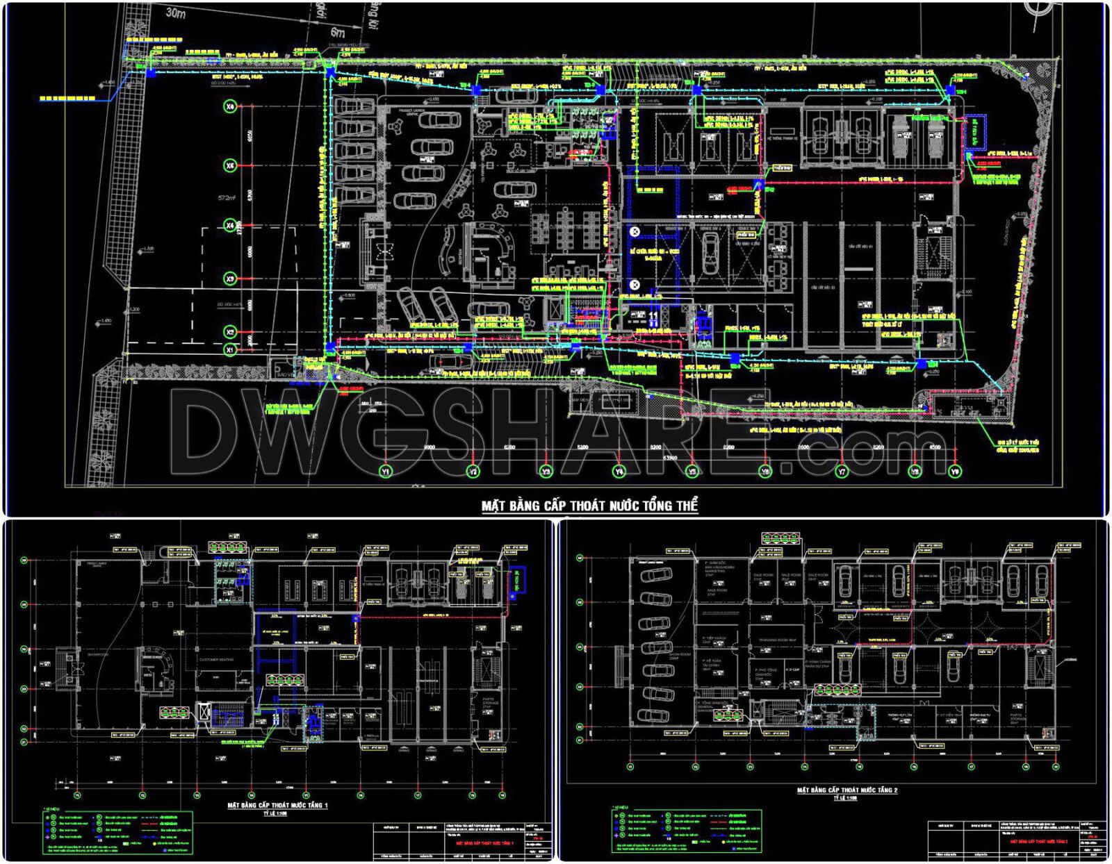 01. Free CAD Drawing – Ground Floor Layout Plan of Ford Showroom and ...