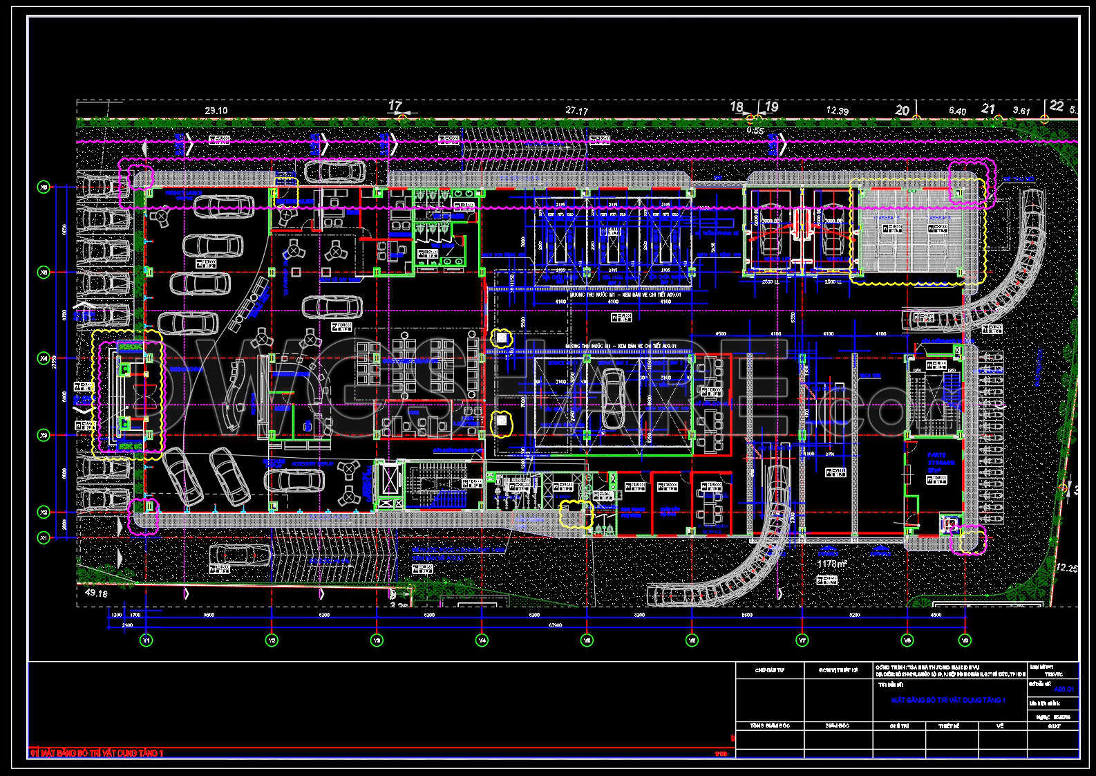 01. Free CAD Drawing – Ground Floor Layout Plan of Ford Showroom and ...