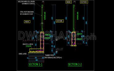 211. Free download cad details for galvanized steel wire mesh fence
