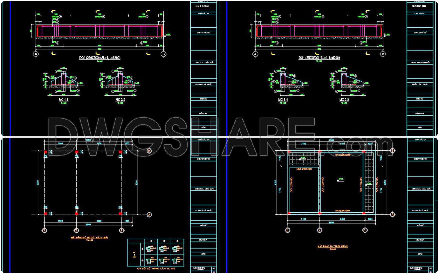 334. Free Download of Structural CAD Drawings for 6.2m x 8.5m ...