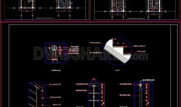 130. Free Download Detailed CAD Drawing of Wooden Bookshelf for Living Room