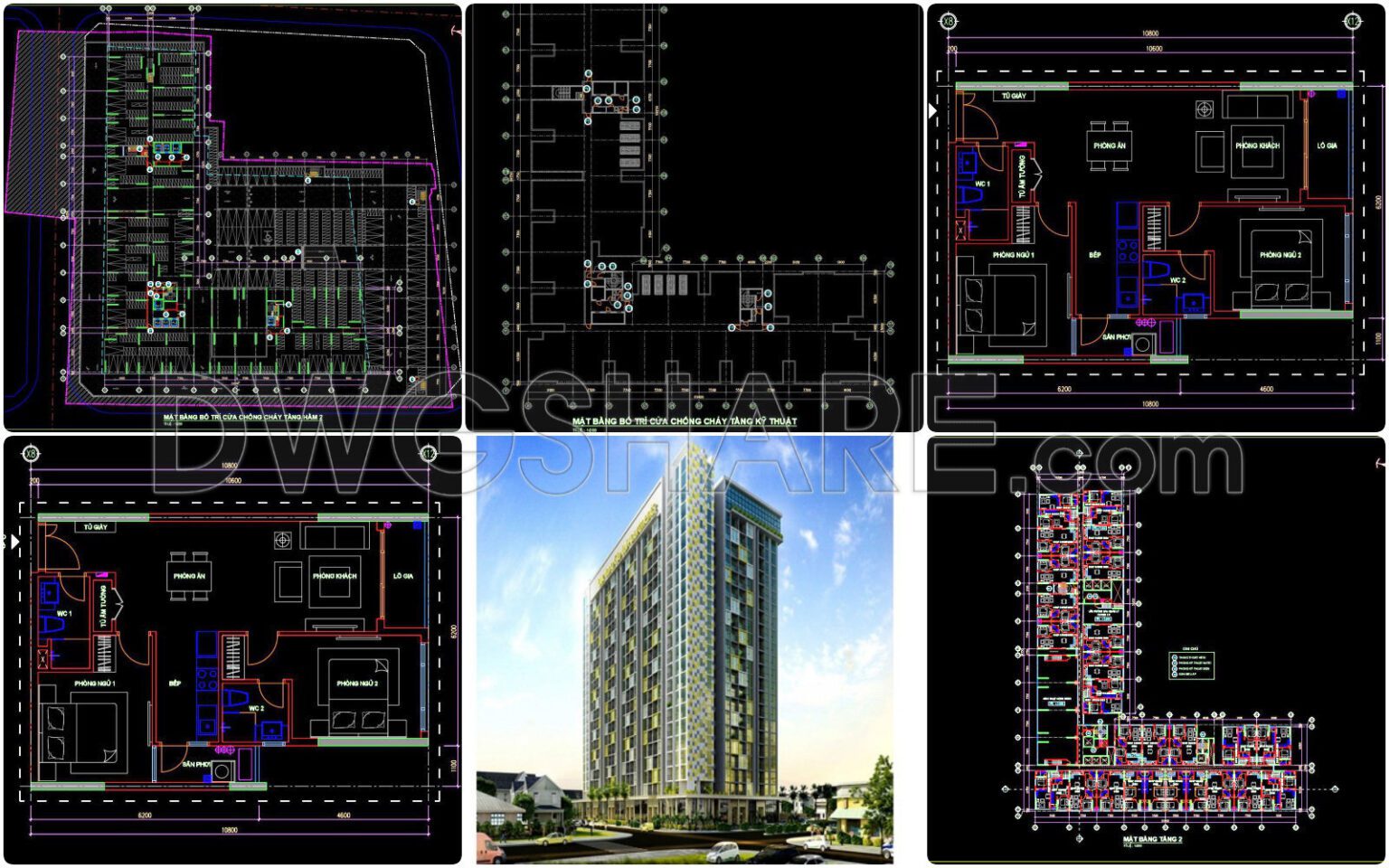 35. Free Download 24-Storey Mixed-Use Building 2nd Floor Layout CAD Drawing