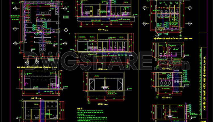 413. Public Restroom CAD Detail Drawings Free Download (1) - Free Cad ...