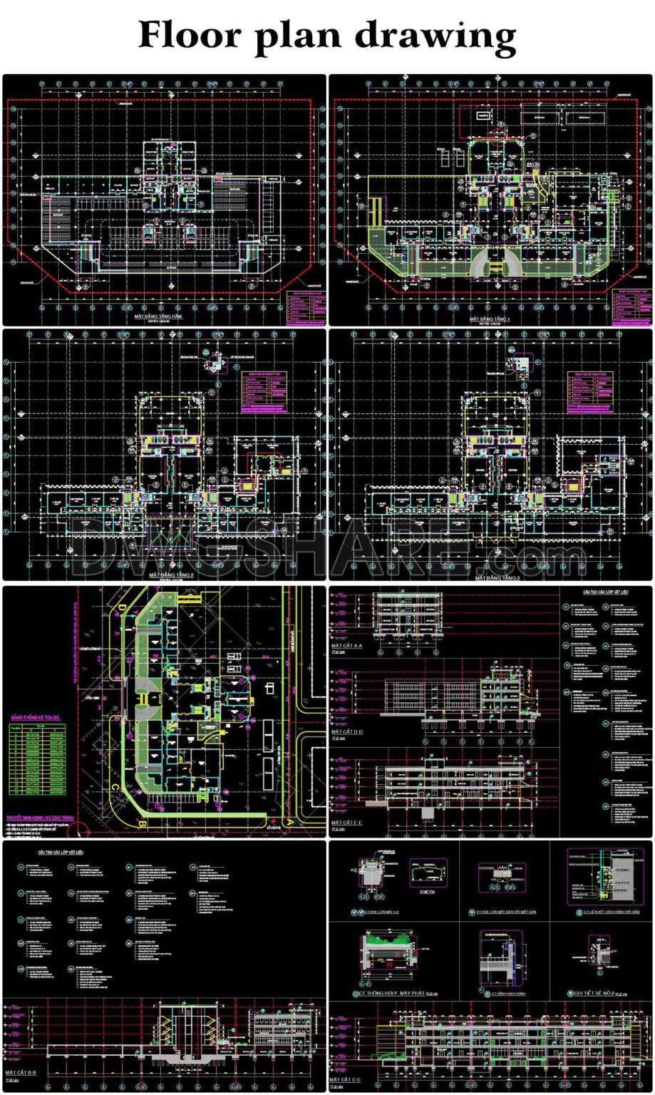 44. Free Download CAD Drawing Large Commercial Building Ground Floor ...