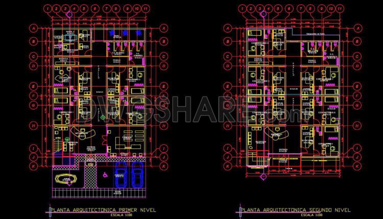 48. Download CAD Architectural Drawings for a Two-Story Medical Clinic ...