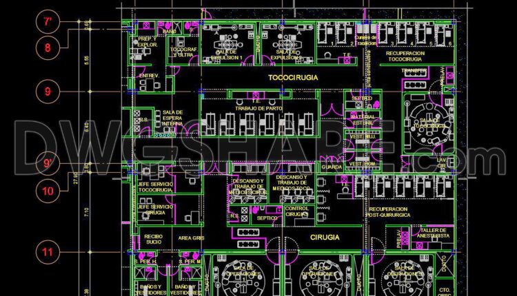 53. Download general hospital operating room CAD drawing (1) - Free Cad ...