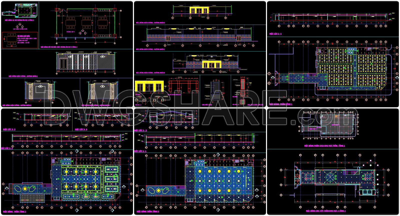 61. Free download of 2250m2 restaurant functional layout plan