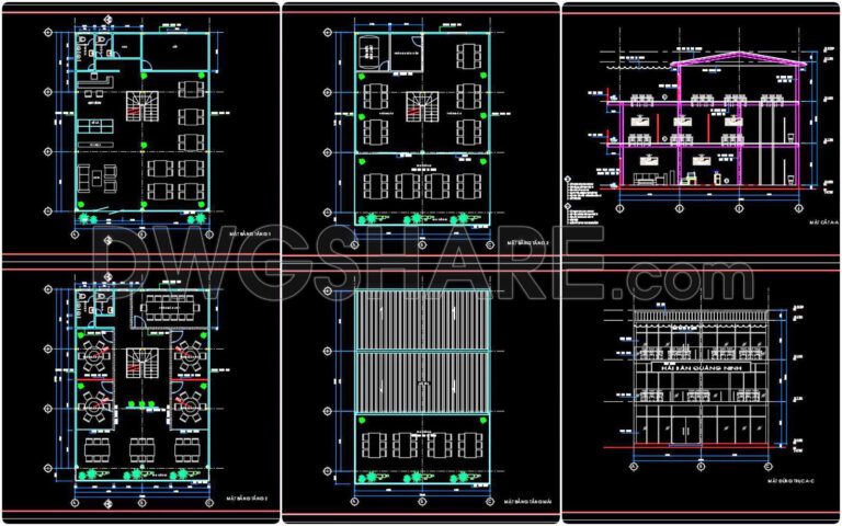 61. Free Download of 3-Story Seafood Restaurant Architectural and ...