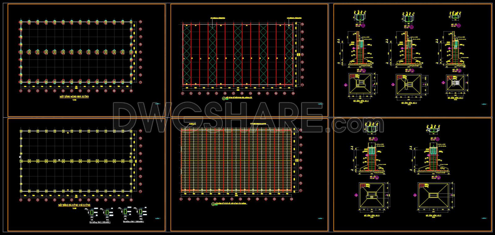 62. Free Download Factory Design CAD Drawings – Workshop Area 53m x 91m