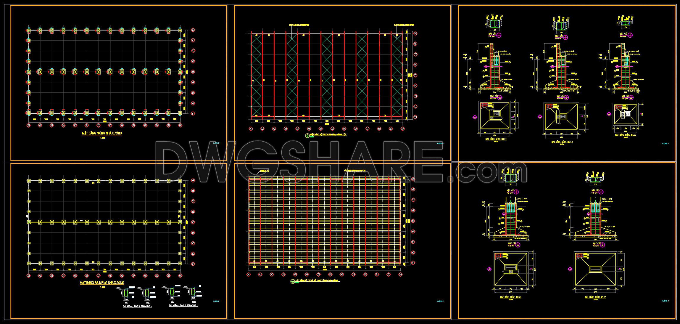 62. Free Download Factory Design CAD Drawings – Workshop Area 53m x 91m