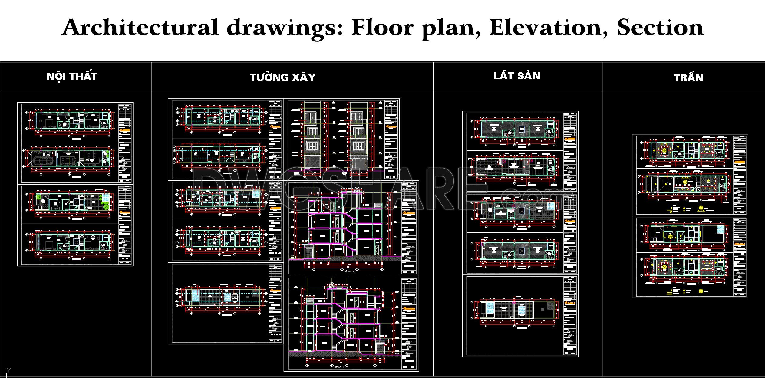 793. Free Download – Modern 3-Storey and Rooftop Townhouse Interior ...