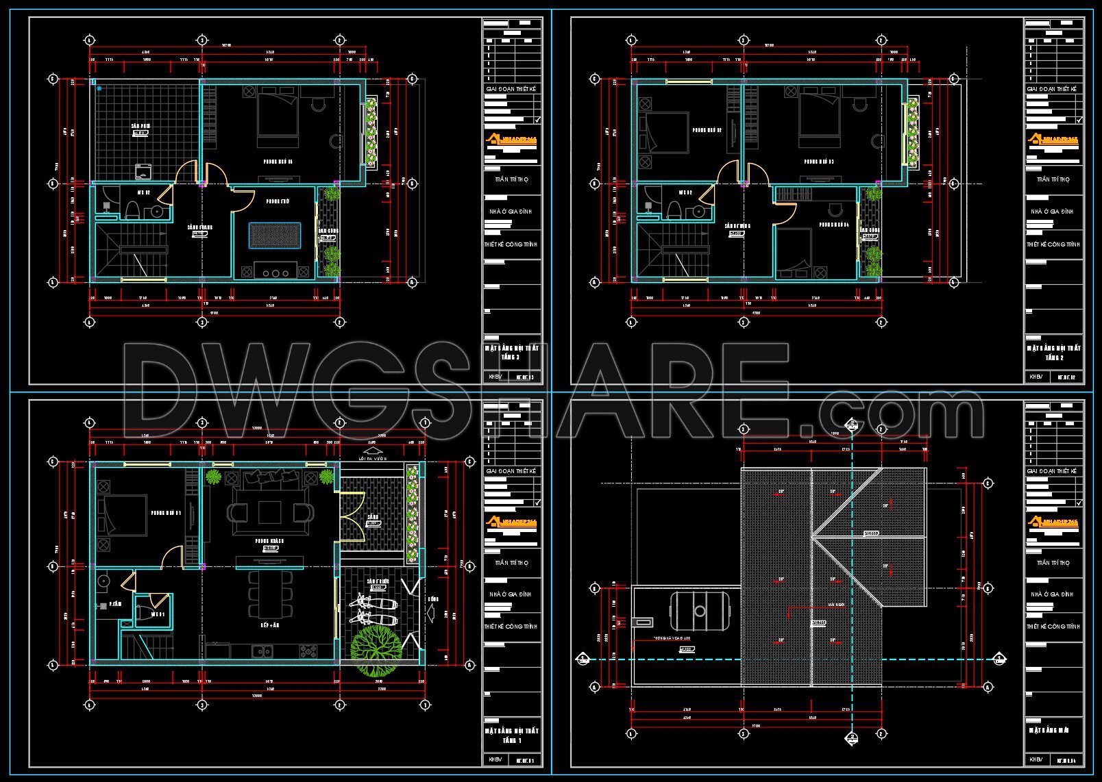 794. Download 3-Story House Design Drawings – 7.9m x 10.7m Floor Plan