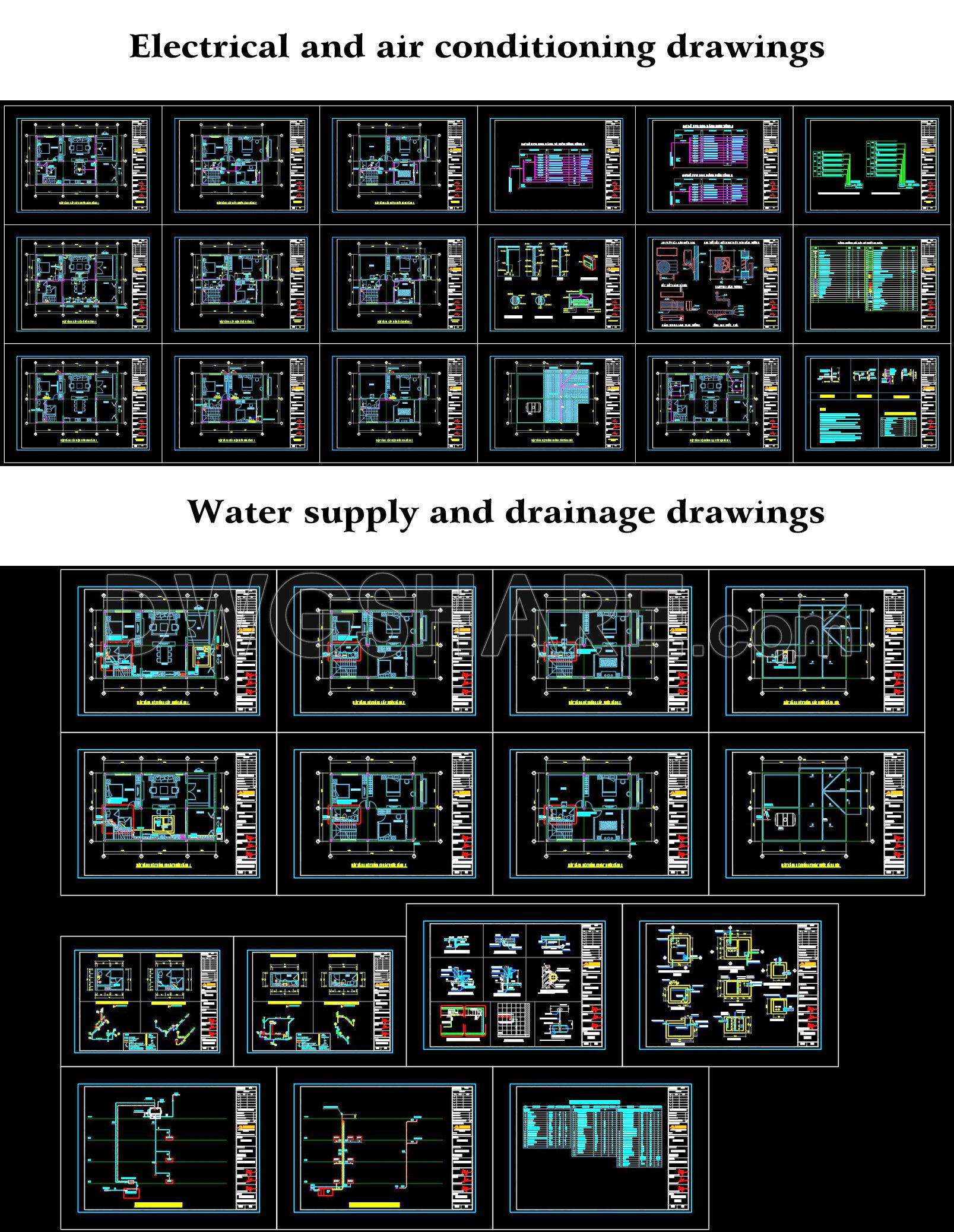 794. Free Download 3-Story Townhouse CAD Drawings – Floor Plan and ...
