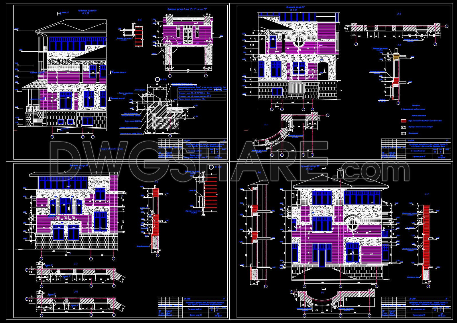 797. Free Download 3-Story European-Style Villa Architectural CAD ...