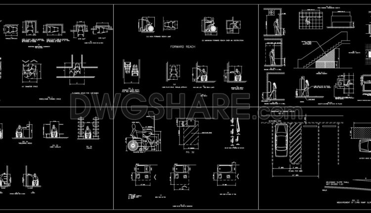 111. Free Download – Disabled Persons Mobility & Sizing Standards CAD ...