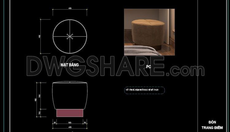 116. Free Download Bedroom Stool Detail CAD Drawing (1) - Free Cad ...
