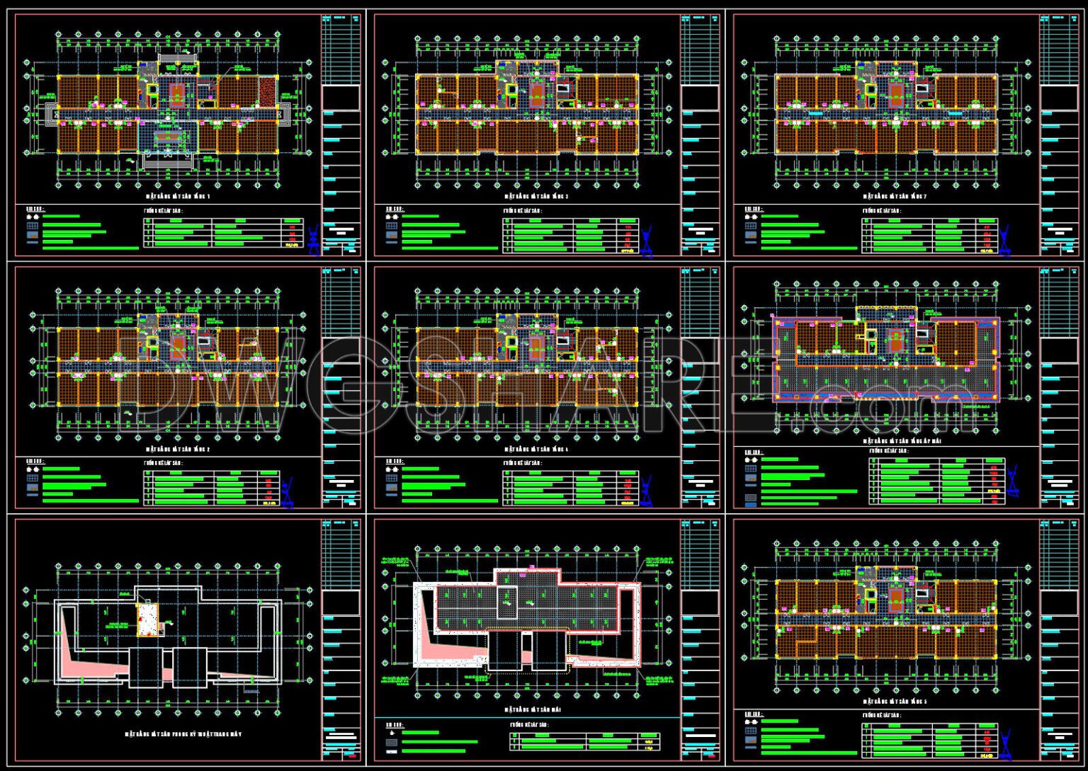 129. Free download floor finishing CAD drawings for a 3-story office ...