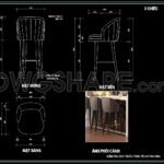 165. Free Download CAD Drawing of Dining Chair – Detailed Front, Side ...