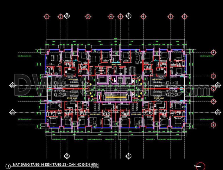 282. Free Download – Typical Apartment Floor Plan CAD Drawing for ...