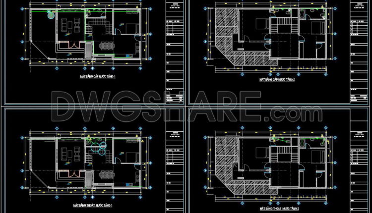 305. CAD drawings detailing the design of water supply and drainage ...
