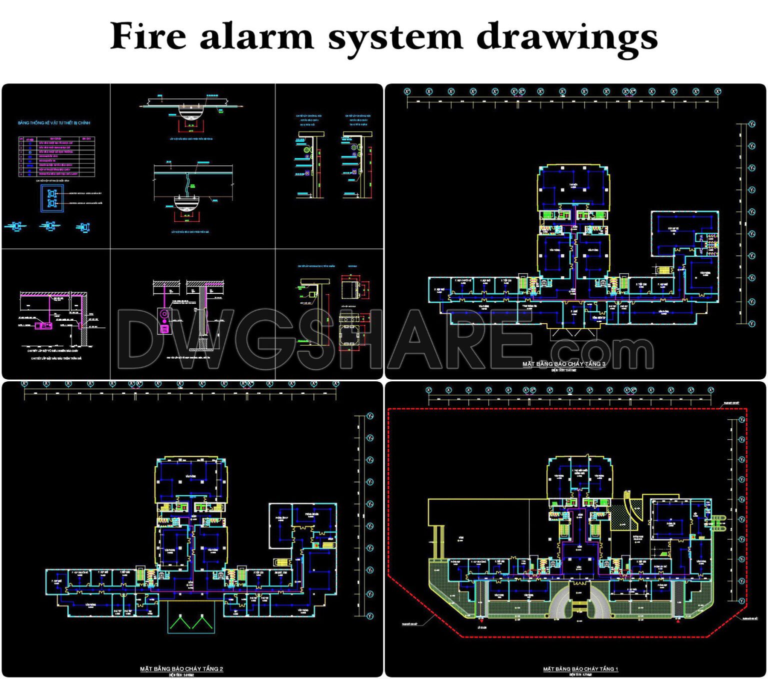 354. Download CAD fire protection design drawings for a 3-story office ...