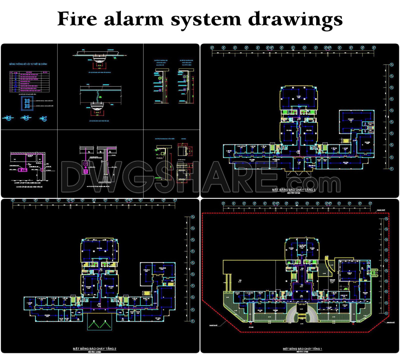 354. Download CAD fire protection design drawings for a 3-story office ...