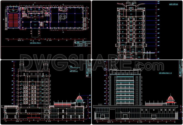 47. Free Download – Architectural CAD Floor Plans of an Administrative ...