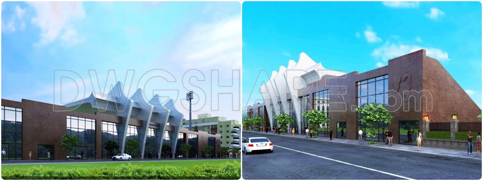 48. Download Exterior Stadium Grandstand Design AutoCAD DWG Drawing