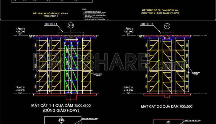 54. Free Download CAD Construction Drawings of Beam & Slab Method Using ...