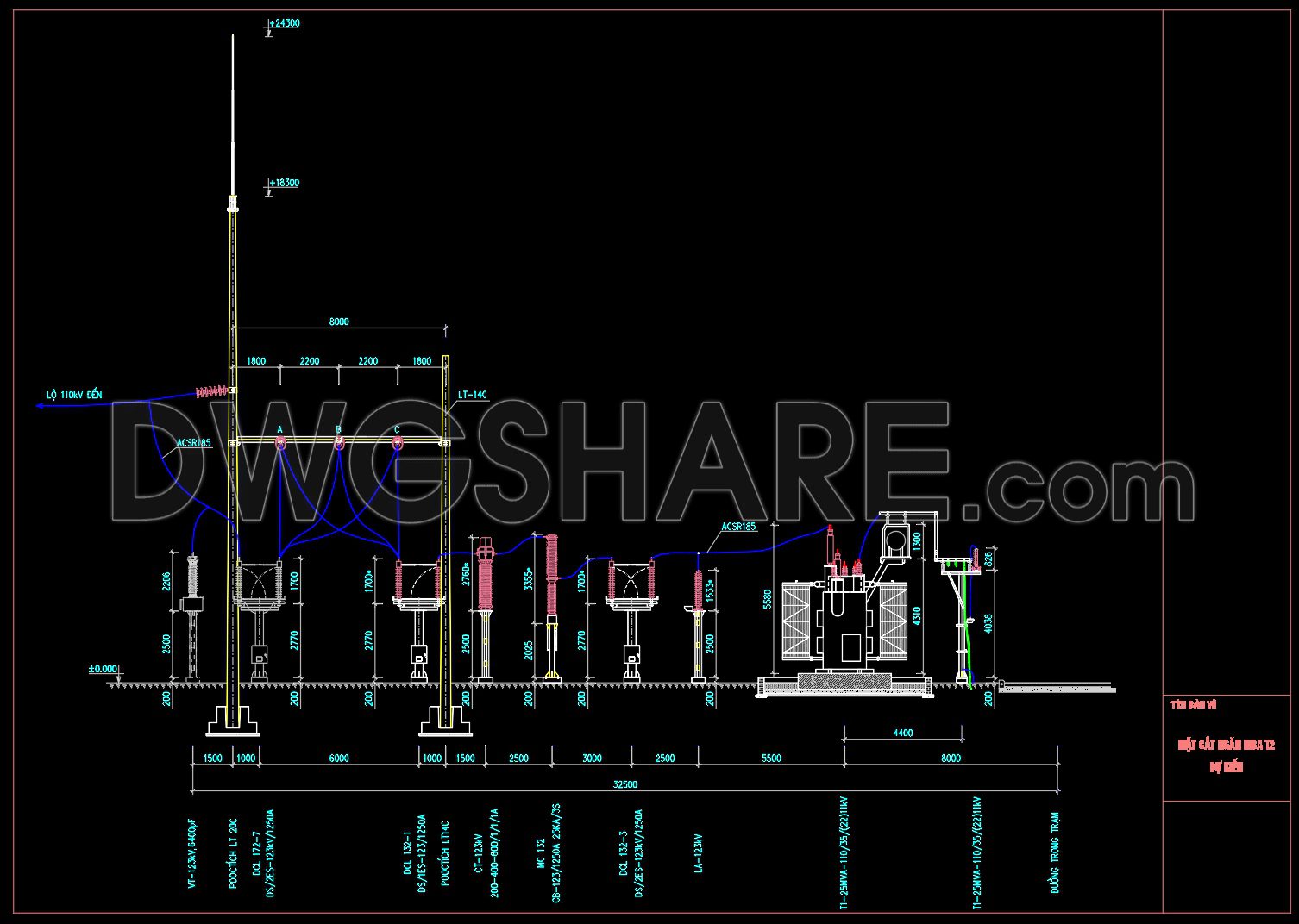 63. Free Download – 110kv Substation Equipment Arrangement Section Cad ...