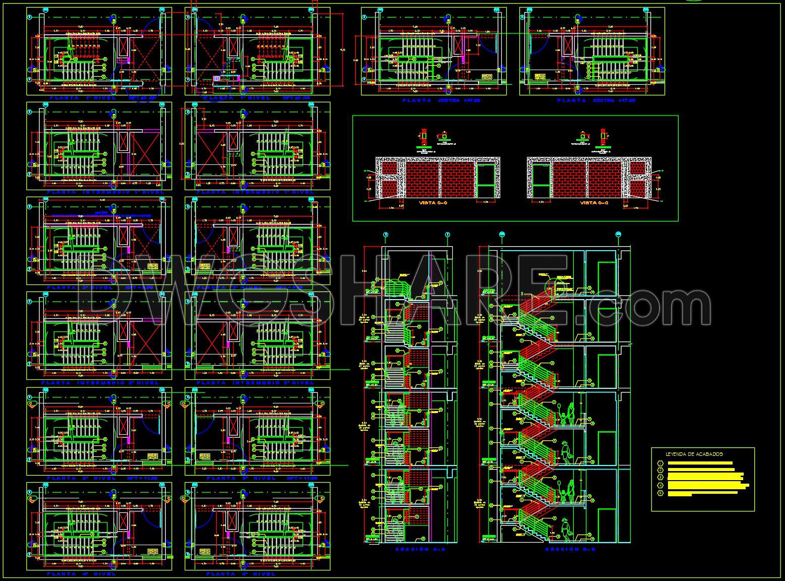 647. Free Download Emergency Staircase Elevation & Section Detail CAD ...