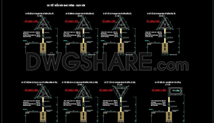 66. Free Download – CAD Drawings of Traffic Signs and Road Markings for ...