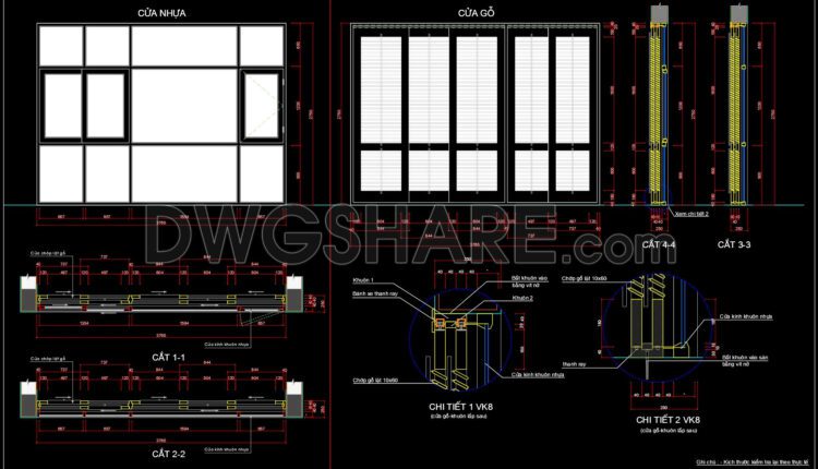 735. Free Download – Two-Layer Window Drawing (Exterior Glass, Interior ...