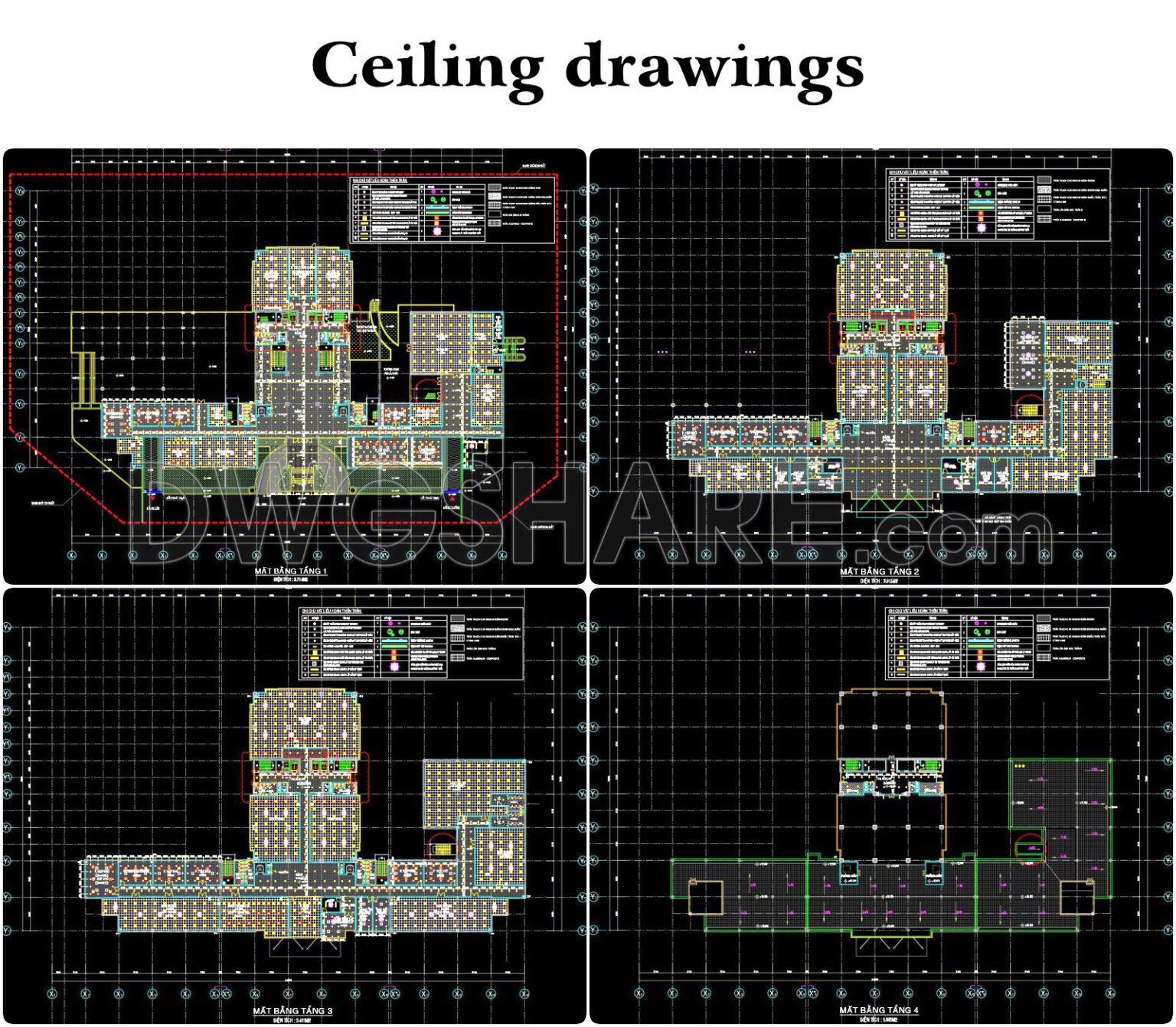 129. Free download floor finishing CAD drawings for a 3-story office ...