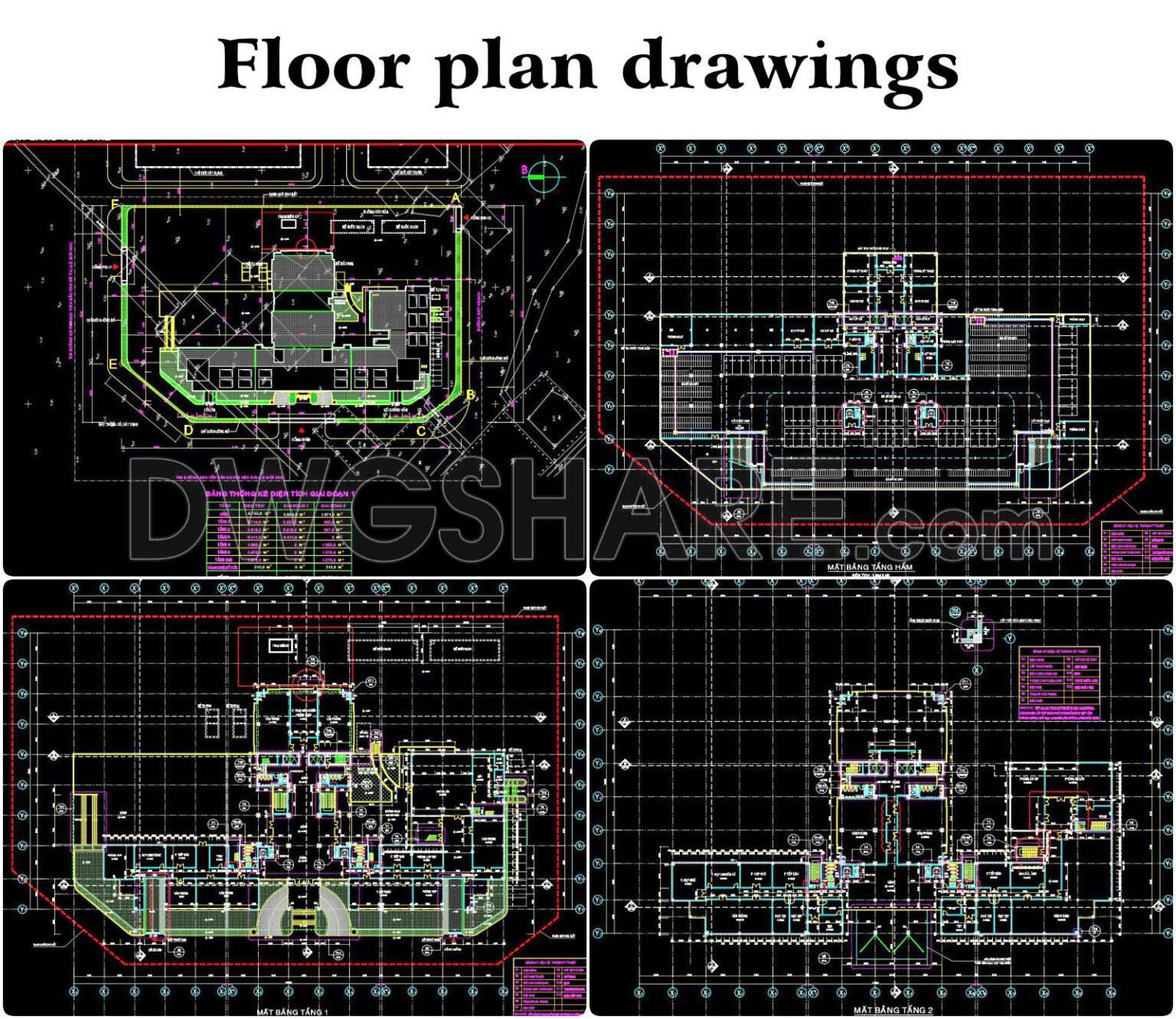 129. Free download floor finishing CAD drawings for a 3-story office ...