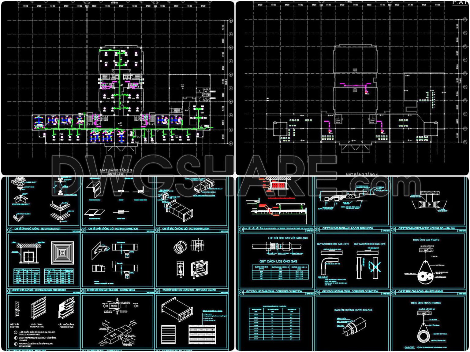 129. Free download floor finishing CAD drawings for a 3-story office ...
