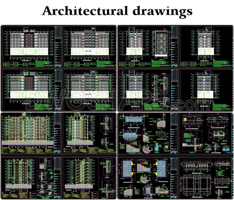 129. Free download floor finishing CAD drawings for a 3-story office ...
