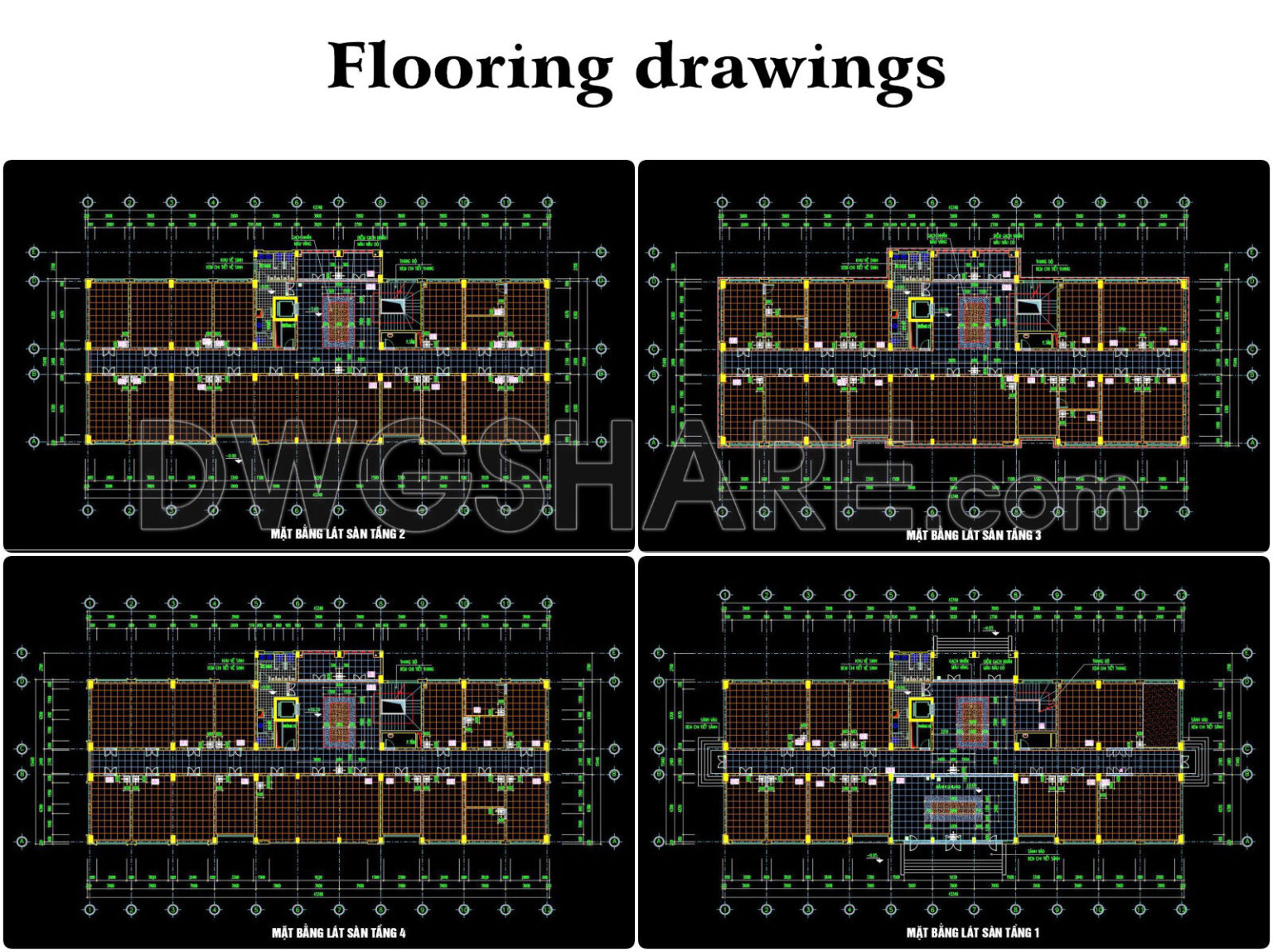 129. Free download floor finishing CAD drawings for a 3-story office ...