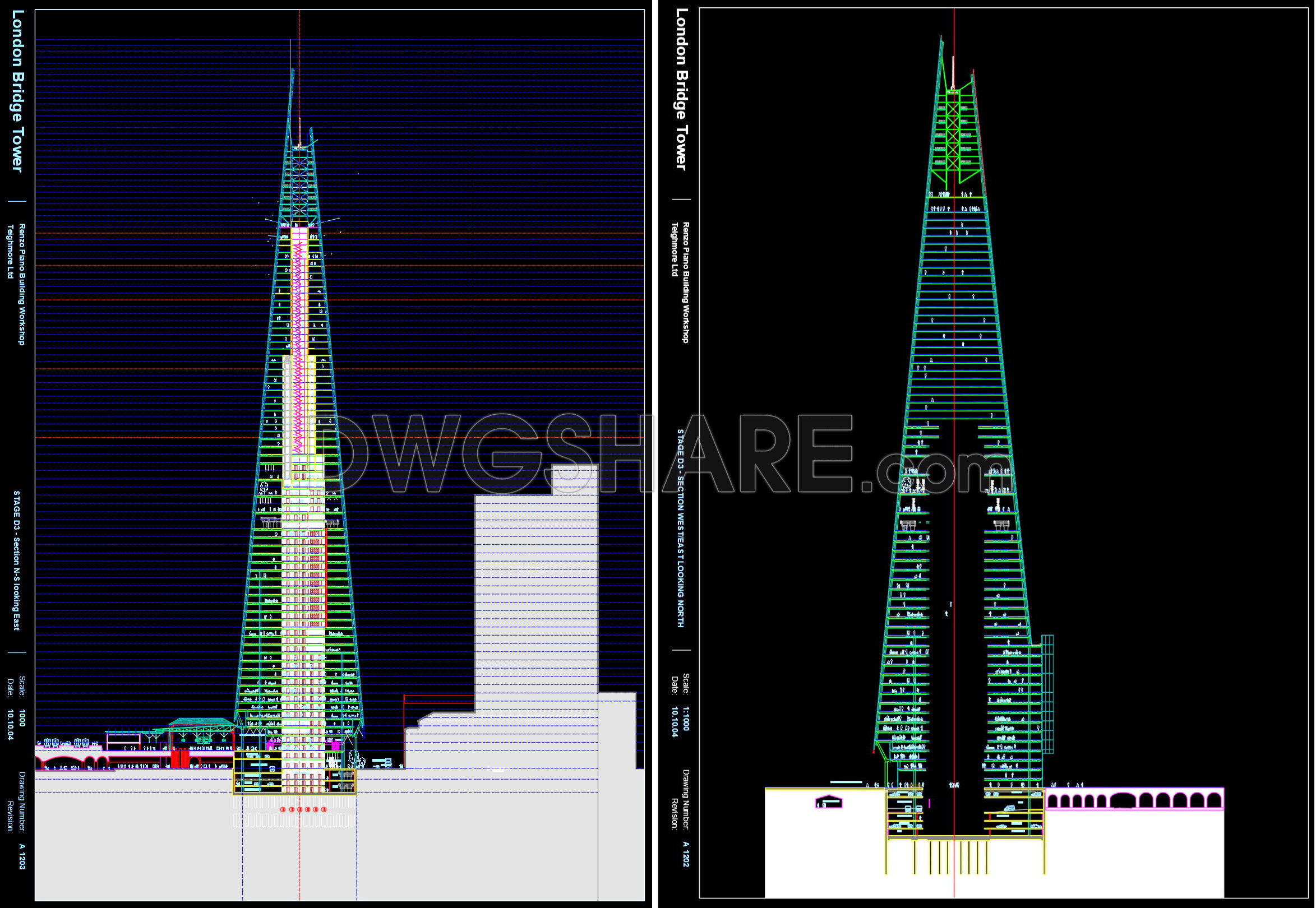 96. Free Download – Autocad Dwg Drawing Of The London Bridge Tower ...