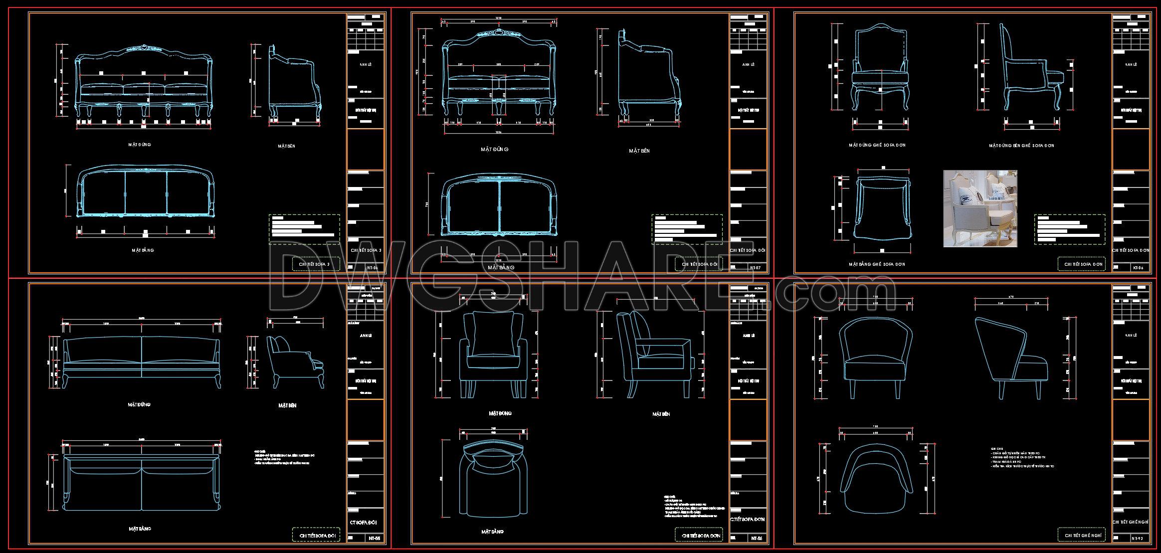 100. Download – Cad Drawings Collection Of Sofas And Chairs With ...