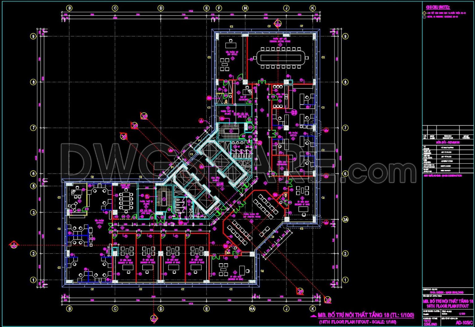103. Download the CAD design profile of a 20-storey office building ...