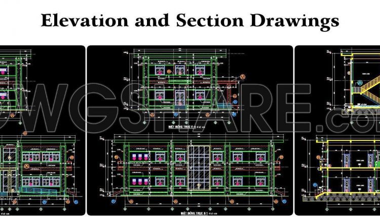 107. Elevation And Section Drawings - Free Cad Blocks, download DWG ...